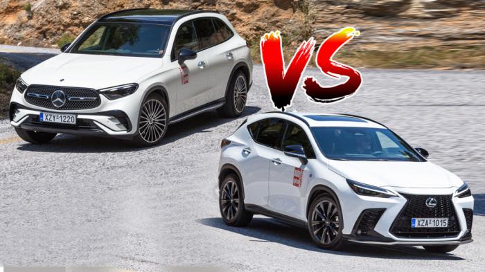 Σύγκριση premium Plug-in hybrid D-SUV: Lexus NX 450h+ Vs Mercedes GLC 400e 4MATI